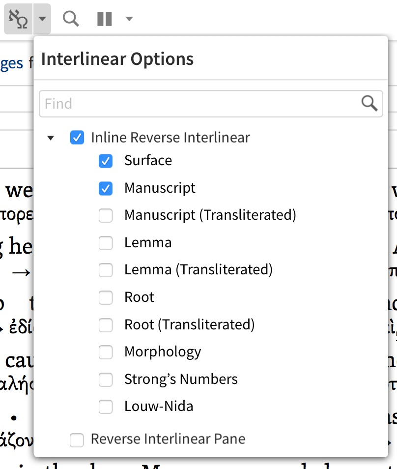 Interlinears – Logos Help Center
