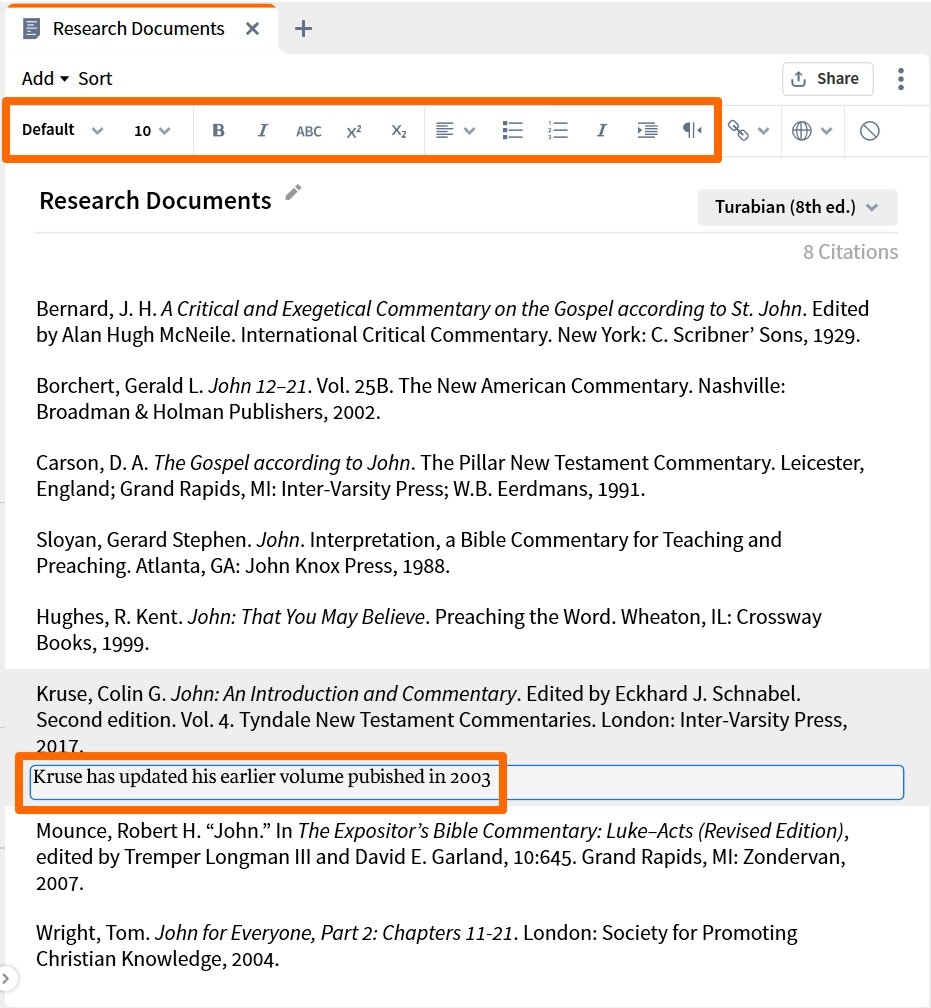 Creating Bibliographies as Part of your Research – Logos Help Center