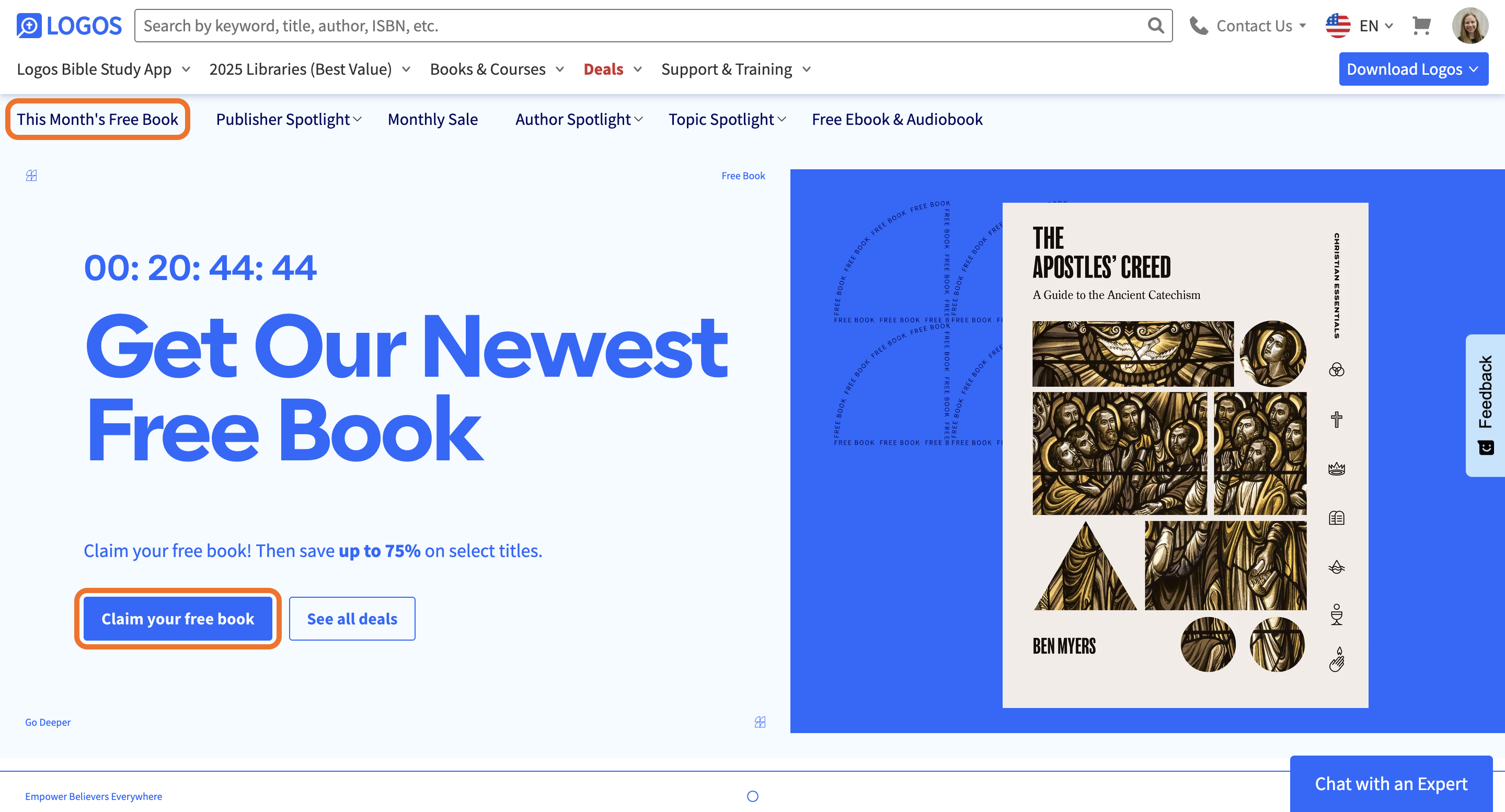 How Do I Get This Month's Free Logos Book? – Logos Help Center